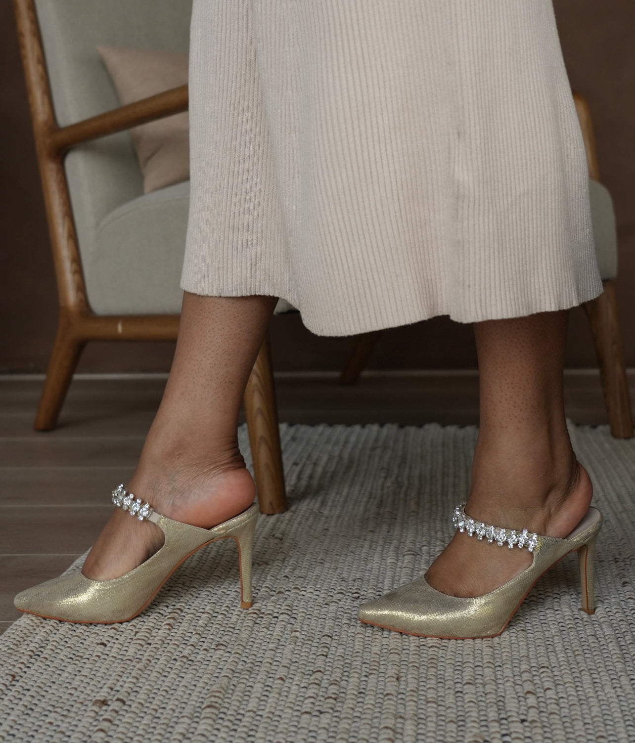 Mabel heels gold – shoesbyarmel